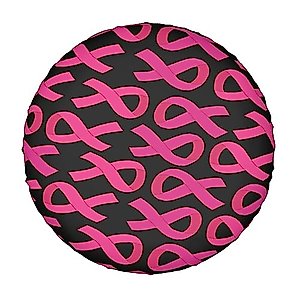 Breast Cancer Awareness Spare Tire Cover Wheel Protectors Weatherproof Wheel Covers Universal Fit for Trailer Rv SUV Truck Camper Travel Accessories 14 Inch in