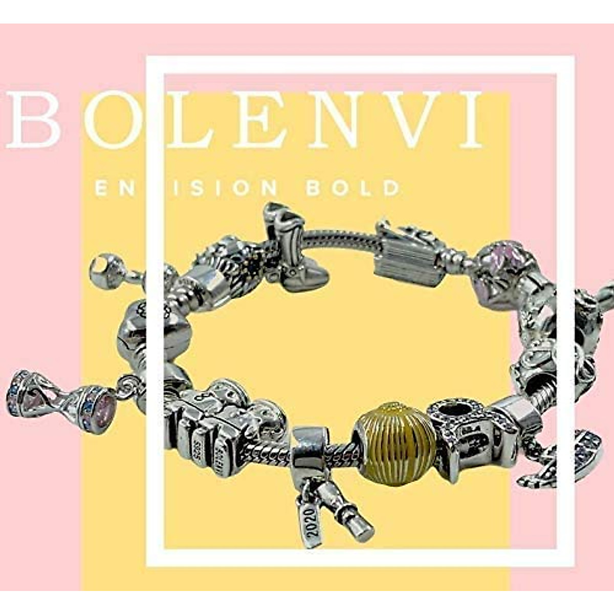 Bolenvi BOLENVI Pomeranian Dog 925 Sterling Silver Dangle Pendant Charm Bead For Pandora & Similar Charm Bracelets or Necklaces