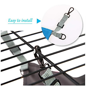 Hanging Cat Hammock, Pet Hammock for Cage, Adjustable Cat Bed Two Sides Comfortable/Waterproof Resting Sleepy Pad for Cats Small Dogs Rabbits or Other Small Animals (Black) (Black, 22 x 16.5)