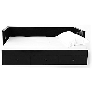 Pemberly Row Full Panel Storage Daybed in Black