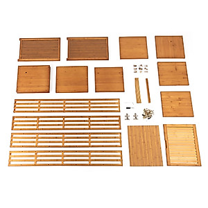 SHOUMANUAL Bamboo Rotating Bookshelf, 6-Tier Bookcase with Storage Cabinet & Doors, 360° Revolving Narrow Storage Display Rack Standing Shelves for Living Room Study Room Office (Teal)