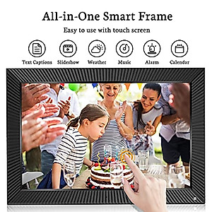 BSIMB 17-Inch 32GB Extra Large WiFi Digital Picture Frame 1920 x 1200 FHD IPS Touch Screen Electronic Photo Frame, Remote Control, Wall-Mounted, Easy Setup to Share Photos and Videos via App & Email