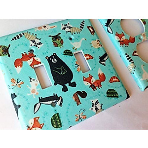 Fox Woodland Animals Light Switch Plate Cover Various Sizes Offered