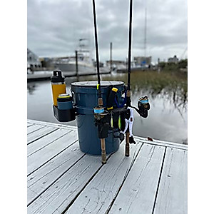 Tideline3D Fishing Rod Holder Compatible with YETI LoadOut Bucket (Dark Gray)