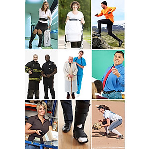 6 Pair Graduated Compression Socks for Men and Women (All Black Designs, Small/Medium)