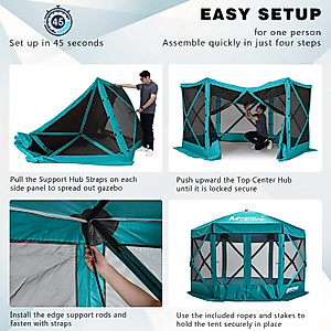 MASTERCANOPY 10x10 Portable Screen House Room Pop up Gazebo Outdoor Camping Tent with Carry Bag (10x10,Green)