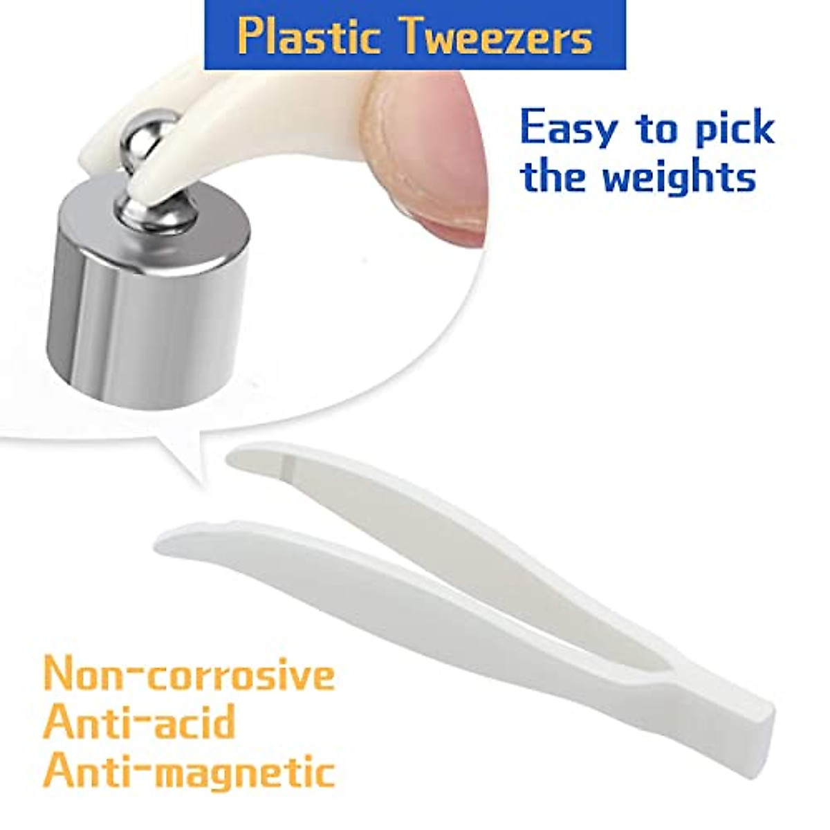 Scale Balance Calibration Weights, 10mg-100g Gram Precision Steel Scale Calibration Weight Kit with Case & Tweezers for Digital Scale Balance, Jewellery Scale, Lab Educational Science