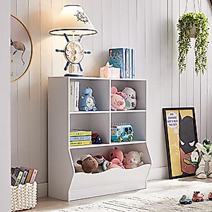 TOYMATE Toy Organizers and Storage, Kids Bookshelf and Bookcase for Playroom, Bedroom, Reading Nook, Toddler's Room, Nursery