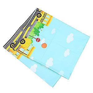 NUOBESTY School Bus Tablecovers Welcome Back to School Tablecloth School Bus Party Table Runner Decorative Table Cover