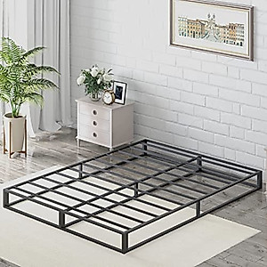 Bilily 6 Inch Full Size Bed Frame with Steel Slat Support, Low Profile Full Metal Platform Bed Frame Support Mattress Foundation, No Box Spring Needed/Easy Assembly/Noise Free