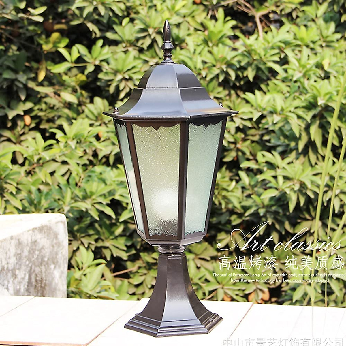 Retro Post Light Aluminum Garden Pillar Lamp Outdoor Lighting Column Lamp Waterproof IP65 Street Light Glass Lantern Gate Stigma Light Courtyard Landscape Light Fence Lawn Porch Deck Garage