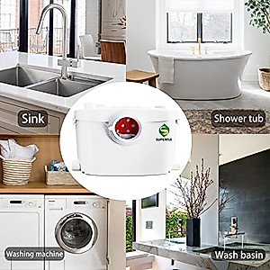 600W Macerator Toilet Pump for Macecrating Toilet, Sewerage Sump Pump for Basement Room Toilet, for Upflush Waste Water, with 4 Water lnlets Connectable Sink, Shower Room, Laundry, Tub