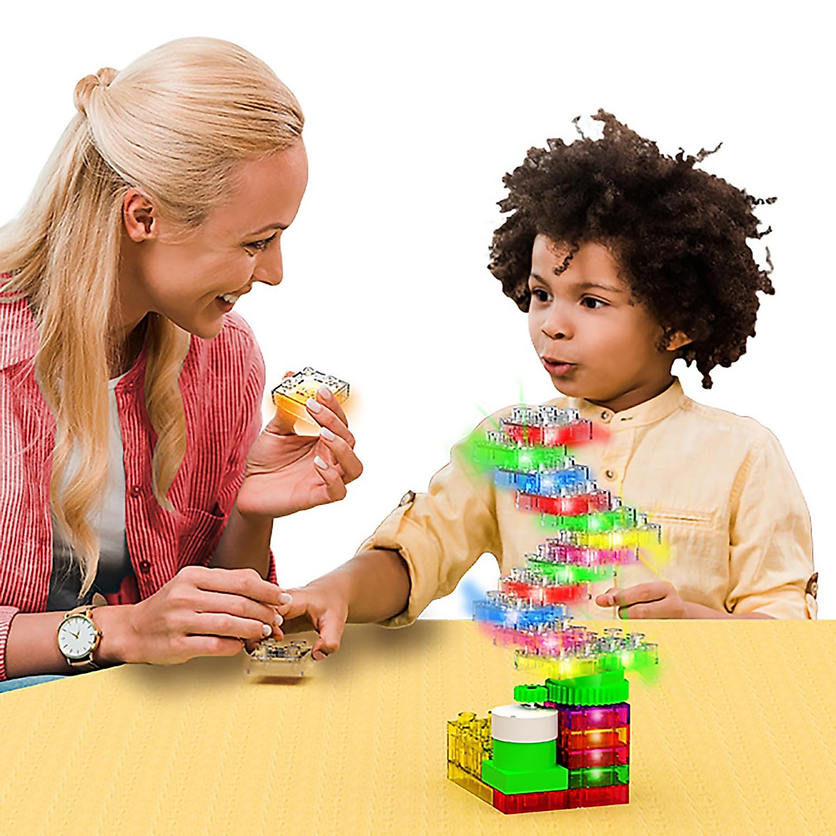 E-Blox Building Blocks STEM Circuit Kit, Build Your Own Lights ‘N Motion, Light & Rotating Capabilities, Infinite Science Creations, Birthday Gift, Boys, Girls, 5+