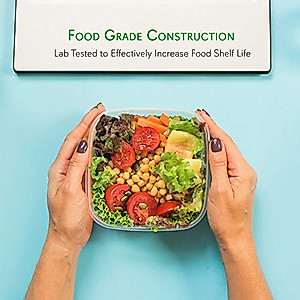 NutriChef Air Vacuum Seal Food Container - 1 Liter Capacity Kitchen Reusable Airtight Food Saver Sealer Storage Box Canister Meal Prep, Lunch, Bread, Cereal, Keeps Food Fresh Tasty - PKVSCN1L