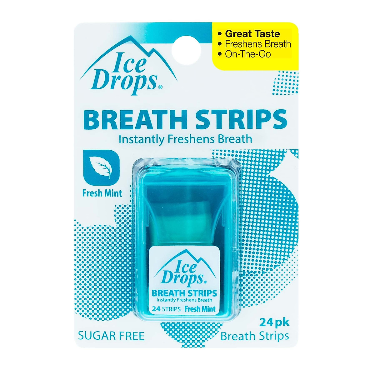 Ice Drops® | 24 Individual Packs of Sugar-Free Breath Strips for Instant Fresh Breath | Each Pack has 24 Fresh Mint Flavored Strips (576 Total Strips)