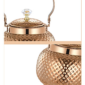 1.3 Quart (1.2 L) Tea Kettle with Tea Leakage, Thick Food Grade Stainless Steel Teakettle is Best for Boiling Water, Brewing Tea, and Making Coffee (Rose Gold)