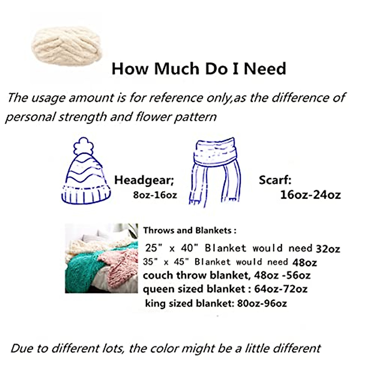 Bulky Chunky Arm Knitting Yarn Home Dec Yarn,Super Softee Thick Fluffy Jumbo Chenille Polyester Yarn for Blanket Pillows Home Décor Projects (Multi-autuam, 6 skeins / 3 lbs)