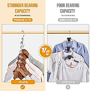 HOUSE DAY Closet Organizers and Storage Space Saving Hangers 12 Pack Stainless Steel Magic Hangers Upgraded Sturdy Multiple Hangers in one Space Saver Clothes Hangers College Dorm Room Essentials