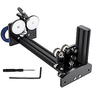 VEVOR Rotary Axis Attachment, 4 Wheels Laser Rotary Attachment, 57 Stepper Motor Laser Cutter Rotary, 50 mm-350 mm Carve Length for Engraving Cutting Machine Spherical Carving Cylinder Carving