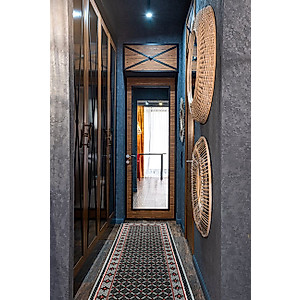 Gloria Kitchen Mat Low Profile Non Slip Skid Resistant Thin Kitchen Runner Rugs (2x7, 1992-Gray)