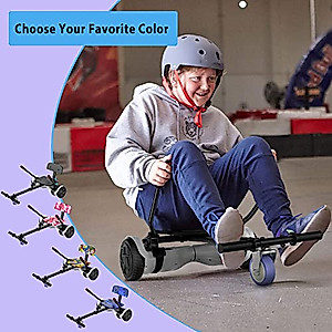 LIEAGLE Go Kart, Hoverboard Seat Attachment, Adjustable Hover Board Cart Accessories for Kids Adults Fits 6.5" 8" 10" Hoverboards(Black)