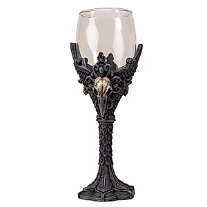 Pacific Giftware Raven Goblet, Gothic Raven Wine Glass