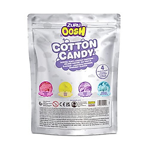 Oosh Cotton Candy Large Foil Bag 100g (Grape) by ZURU, Fluffy Slime, Stretch Slime, Grows 3000% in Size, Slime for Girls and Kids (Purple)