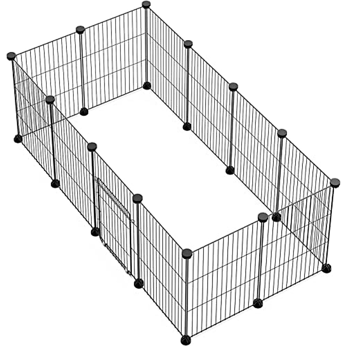LANGXUN DIY Small Animal Pet Playpen with Door, Rabbit, Guinea Pig Cages, Puppy, Kitten Playpen | Indoor & Outdoor Portable Metal Wire Yard Fence, 12pcs Pet Panels