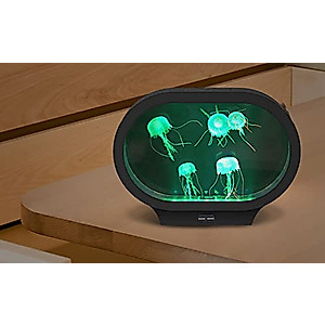 Lightahead Realistic LED Jellyfish Lava Mood Lamp Oval Design with Vibrant Color Changing Light Effects. A Sensory Flourescent Jelly Fish Aquarium Tank