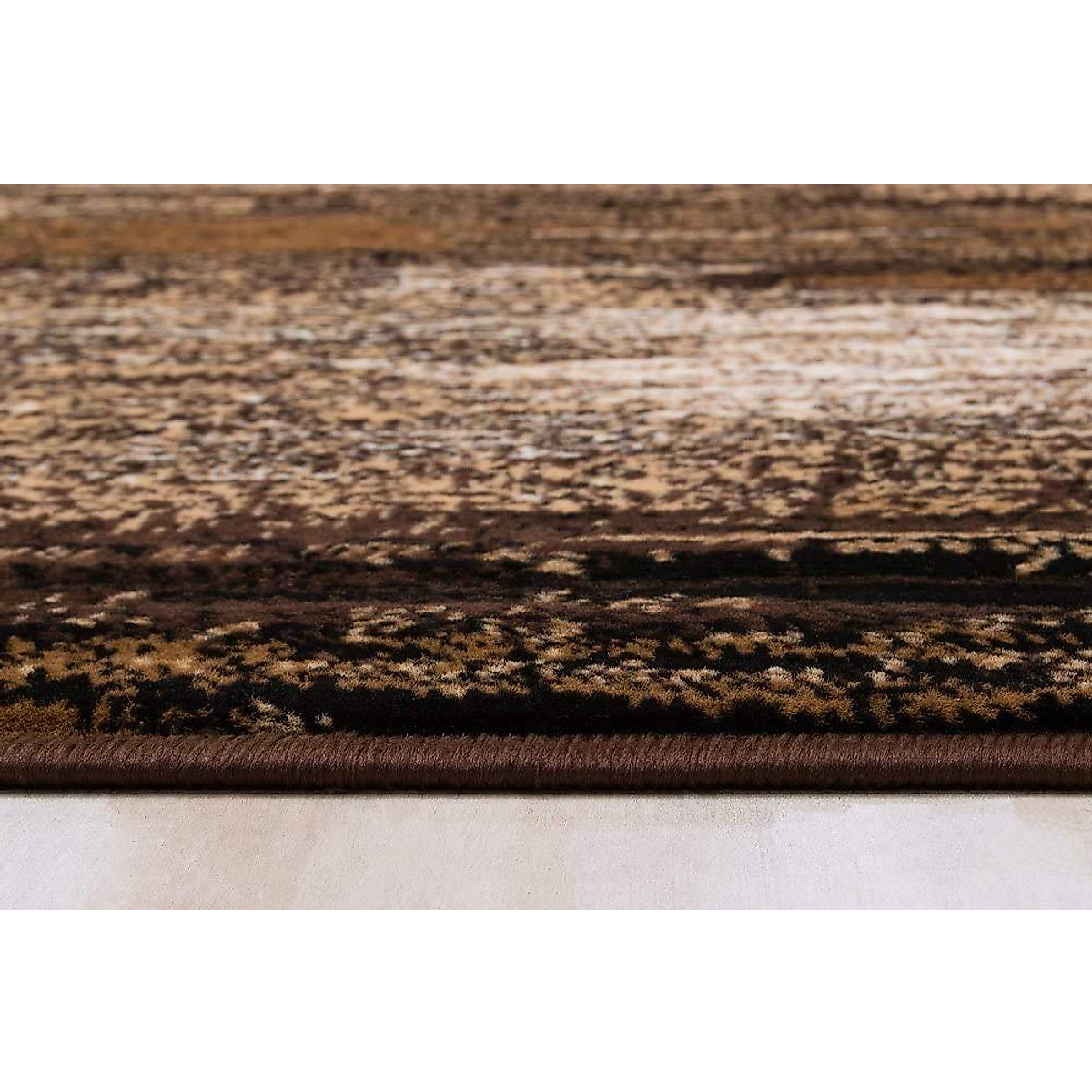 Modern Contemporary Rugs for Living Dining Room Abstract Soft Plush Area Rug Brown Mocha (2’ X 7’ Runner)