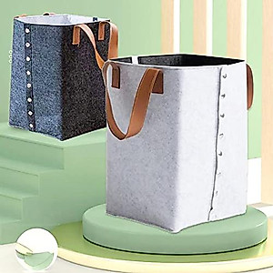 VITTENELENT Laundry Hamper Large Storage Basket for Laundry Hamper,Toy Bins,Gift Baskets,Dirty Clothes, College Dorms,Bathroom (52L, Dark Grey)