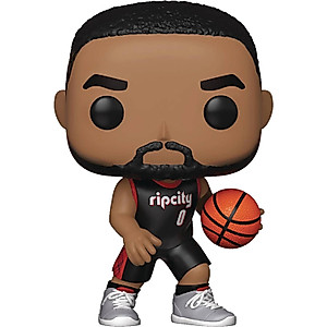 POP NBA: Blazers - Damian Lillard (Black Jersey) Funko Vinyl Figure (Bundled with Compatible Box Protector Case)