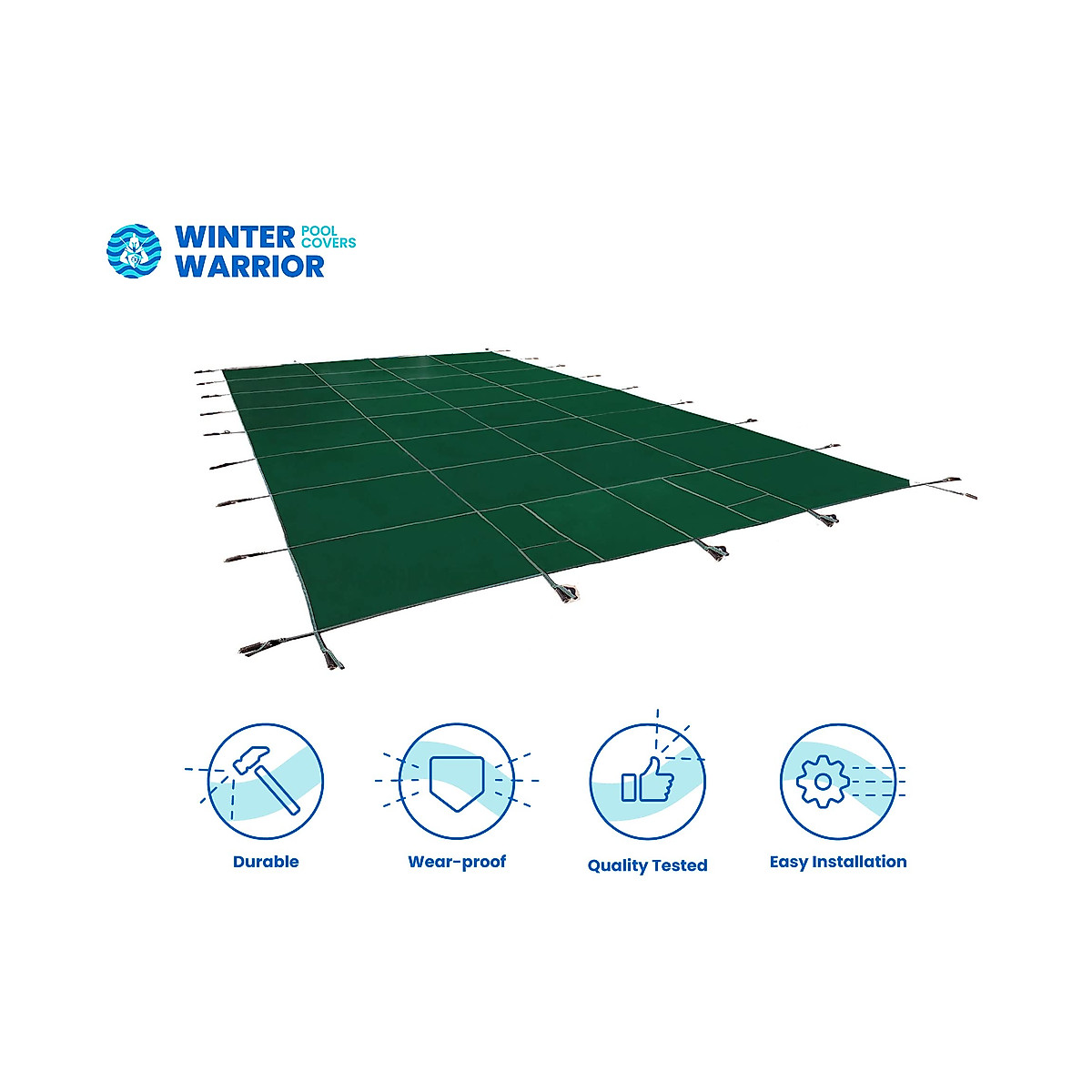 Winter Warrior Mesh Inground Safety Pool Cover - - for 16'x32' Pool - Green