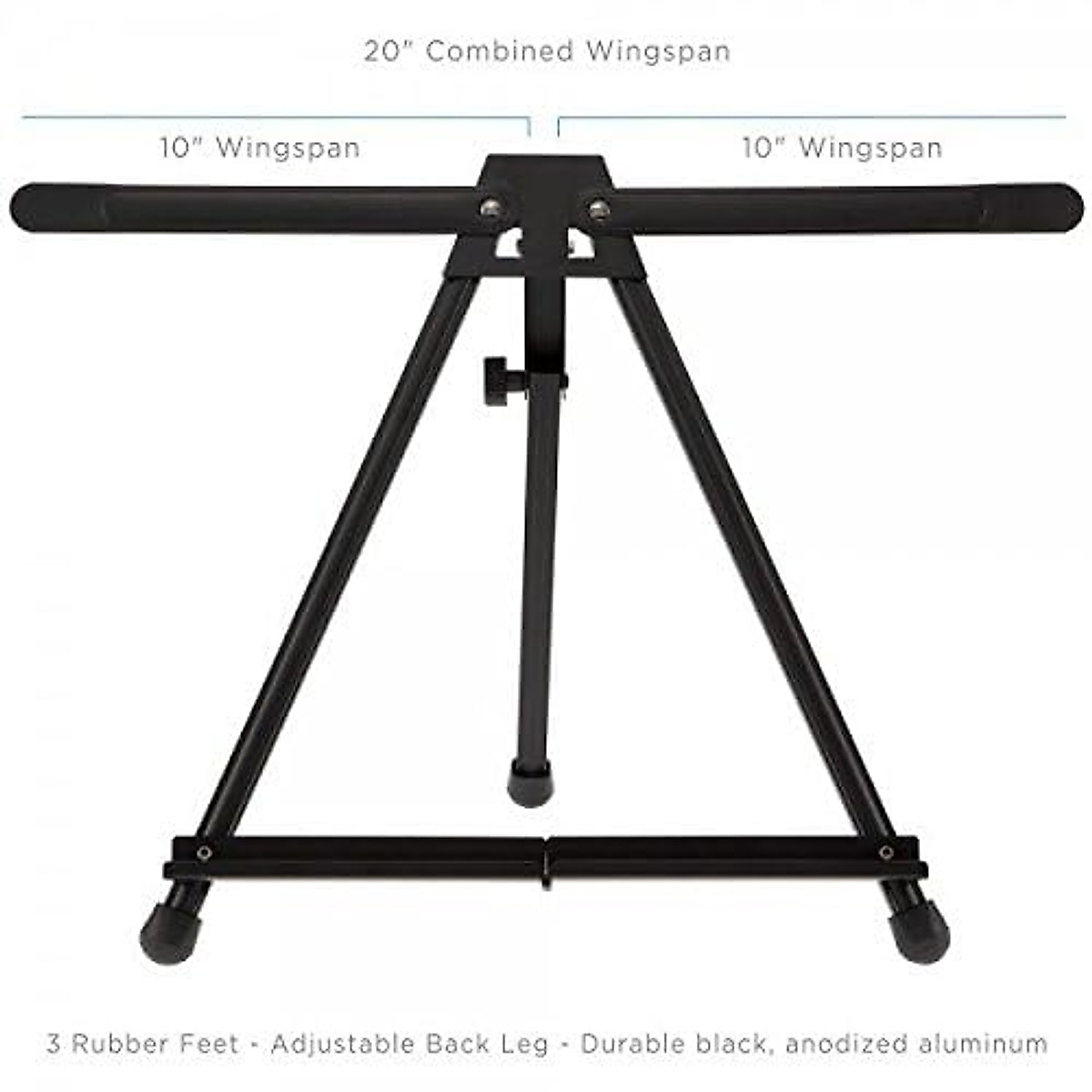 SoHo Urban Artist Black Aluminum Tabletop Easel Stand, Portable Easel for Display, Painting Canvas and More, Set of 1