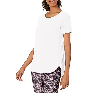 Amazon Essentials Women's Studio Relaxed-Fit Lightweight Crewneck T-Shirt (Available in Plus Size), White, Large