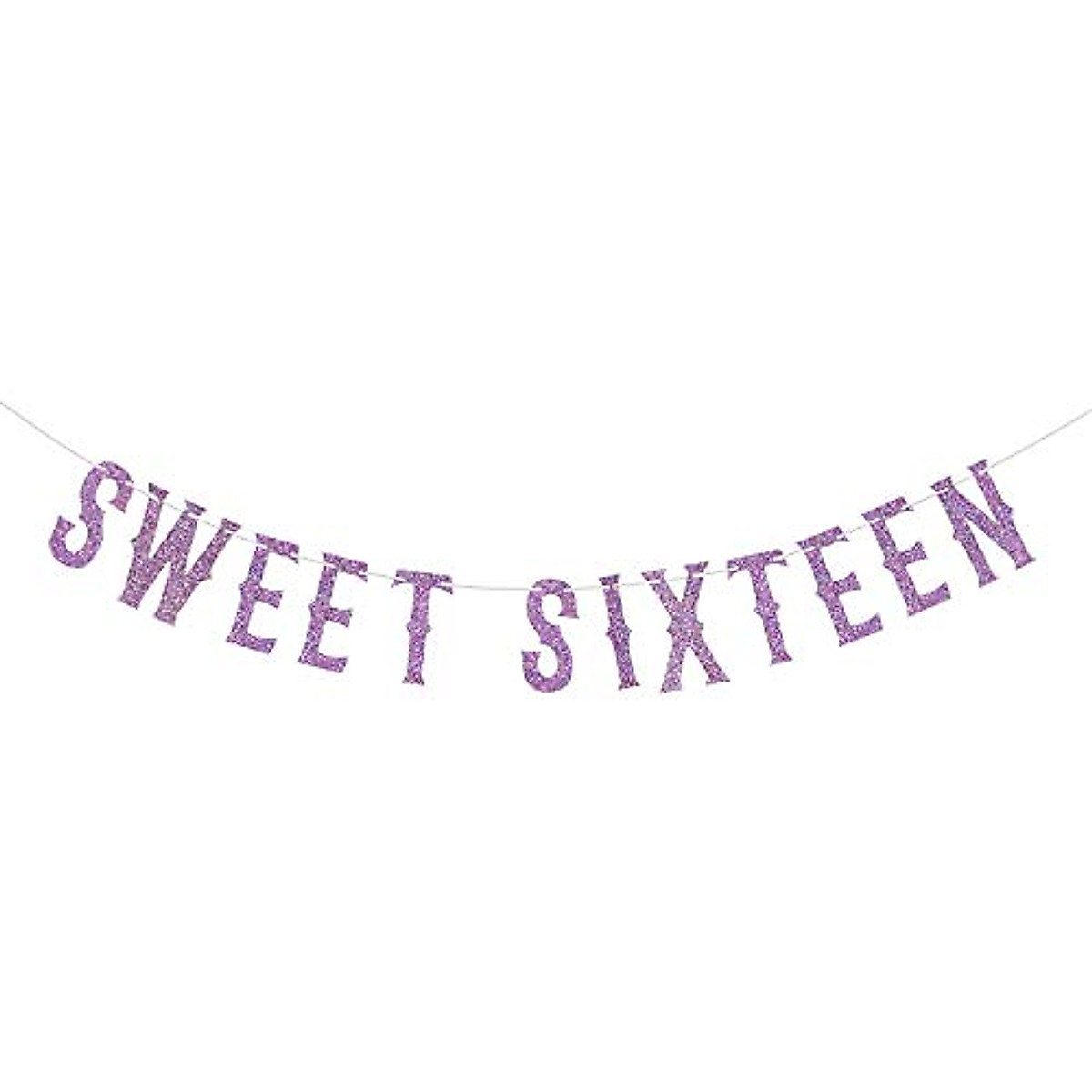 Purple Glitter Sweet Sixteen Banner, Hello 16 / I'm 16 Bitches/Sweet 16 Party Decorations, 16th Birthday Party Decoration Supplies Photo Props Bunting Sign