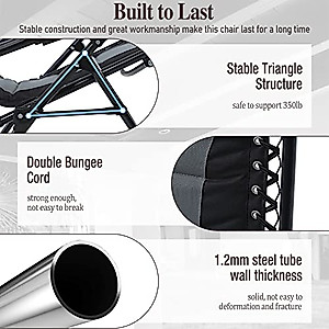 Sophia & Willliam Padded Zero Gravity Chair Recliner Lounge Chair with Free Cup Holder (Grey)