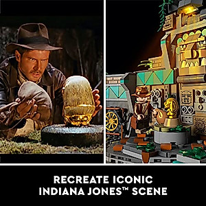 LEGO Indiana Jones Temple of The Golden Idol 77015 Building Project for Adults, Iconic Raiders of The Lost Ark Movie Scene, includes 4 minifigures: Indiana Jones, Satipo, Belloq and a Hovitos Warrior