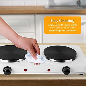 2000W Portable Electric Double Burner Hot Plate Cooktop Kitchen Cooking Stove