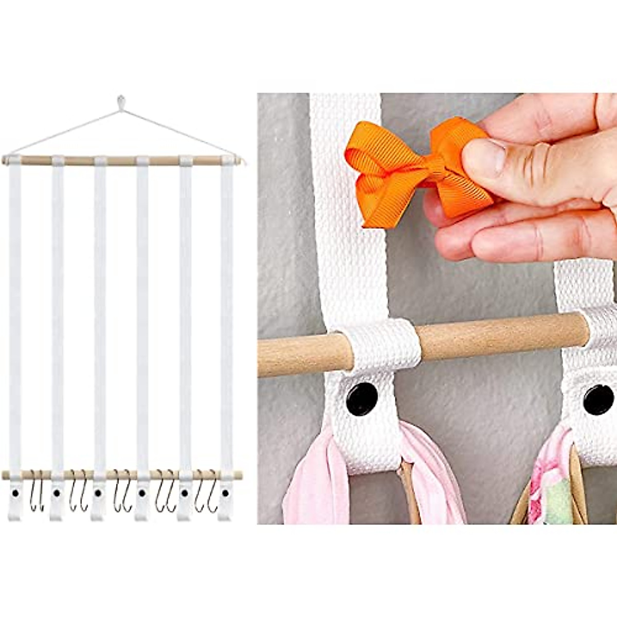 ALinmo Bow Holder for Girls Hair Bows, Bow Hanger for Baby Girl Hair Accessories, Head Band Holder Wall Hanging Decor, Bow Organizer for Baby Girls Room, Nursery, Ornament Gift