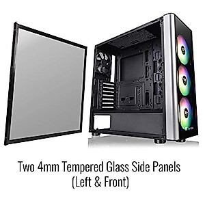 Thermaltake Level 20 MT Motherboard Sync ARGB ATX Mid Tower Gaming Computer Case with 3 120mm ARGB 5V Motherboard Sync RGB Fans +1 120mm Rear Fan Pre-Installed CA-1M7-00M1WN-00, Black
