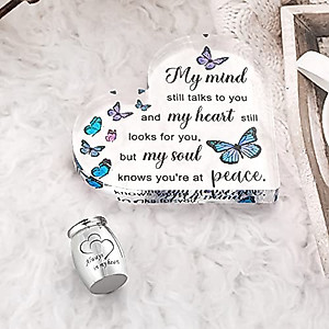 Small Urns for Human Ashes Butterfly Sympathy Gifts Mini Keepsake Urn for Ashes Acrylic Memorial Gifts for Loss of Mother