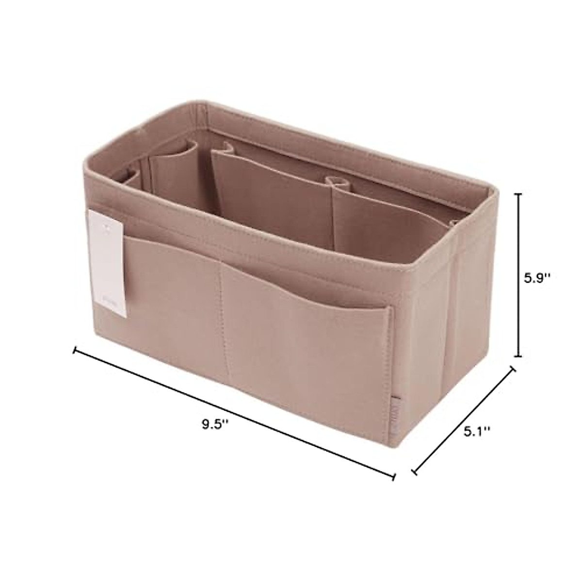 ZTUJO Felt Purse Organizer, Multi Pocket Bag in Bag Organizer For Tote & Handbag Shaper, Speedy 30, Speedy 35 and Speedy 40 (Medium, Beige)