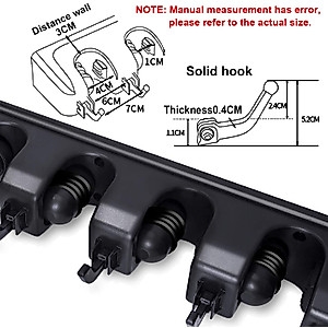 HYRIXDIRECT Broom Holder Wall Mount Broom Organizer Mop Holder Hanger Garden Tool Organizers Storage Rack Garage Laundry Room Organizations and Storage with Hooks Heavy Duty