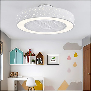 YUEGOO Ventiladores De Techo con Lámparas, Lámpara De Araña De Ventilador, Luces De Ventilador De Techo Invisibles Modernas Dormitorio De Comedor Sala De Estar De Control Remoto Lámparas Colgantes Dis