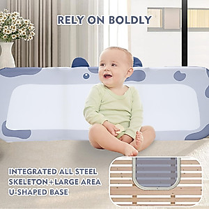 YGLOLRAME Bed Rail for Toddlers - Foldable Baby Crib Rail Guard Adjustable Height Kids Bed Safety Rails for Travelling Hotel, Queen, King, Full Size, Twin Bed (48 Inch)