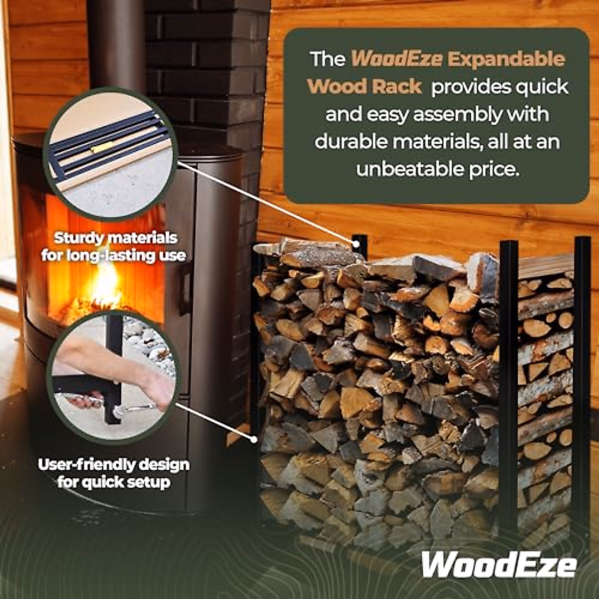 Woodeze Expandable Firewood Rack