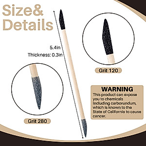 Leriton 60 Pcs Sanding Sticks Double End Matchsticks Sanding Twigs Fine Detailing Polishing Sticks for Plastic Models Wood Hobby, 120/280 Grit, 5.4 x 0.3 Inch