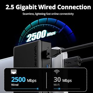 WAVLINK Thunderbolt 4 Hub with Dual HDMI 4K@60Hz,100W Charging, Thunderbolt Certified, 13-in-1 Thunderbolt 4 Dock Dual Monitor Single 8K Output for Windows or Mac, 4X USB, 2.5G Ethernet,SD/MicroSD