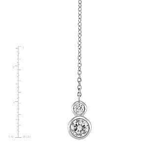 Silpada 'Marvel Lariat' Cubic Zirconia Pendant Necklace in Sterling Silver, 16" + 2"
